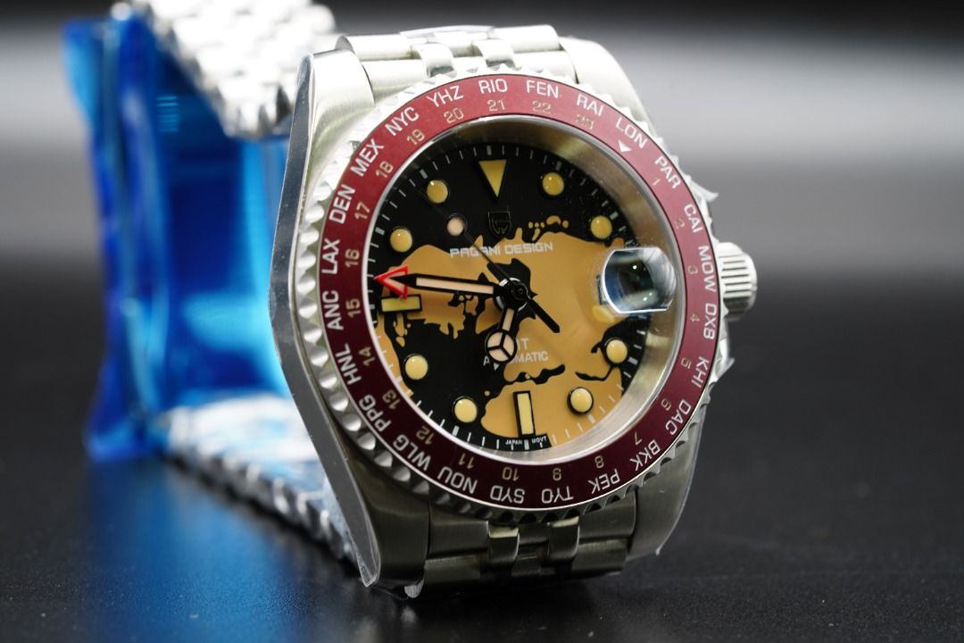 Pagani Design Oyster Map NH34 GMT 紅圈 地圖面 精工NH34 GMT 機芯, 名牌, 手錶 - Carousell