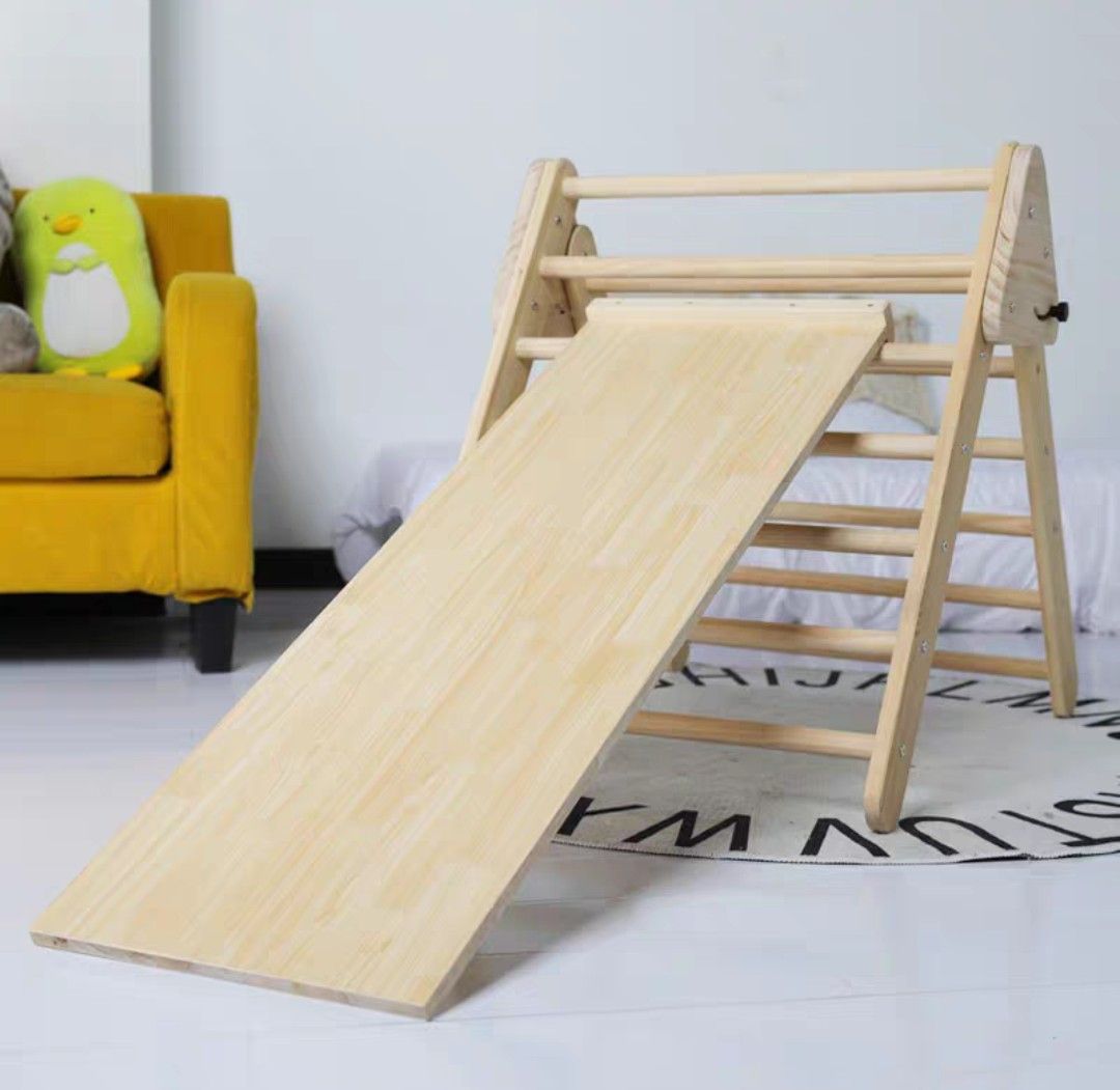 (Instock) Pikler triangle with Slide & Wall ramp, Hobbies & Toys, Toys ...