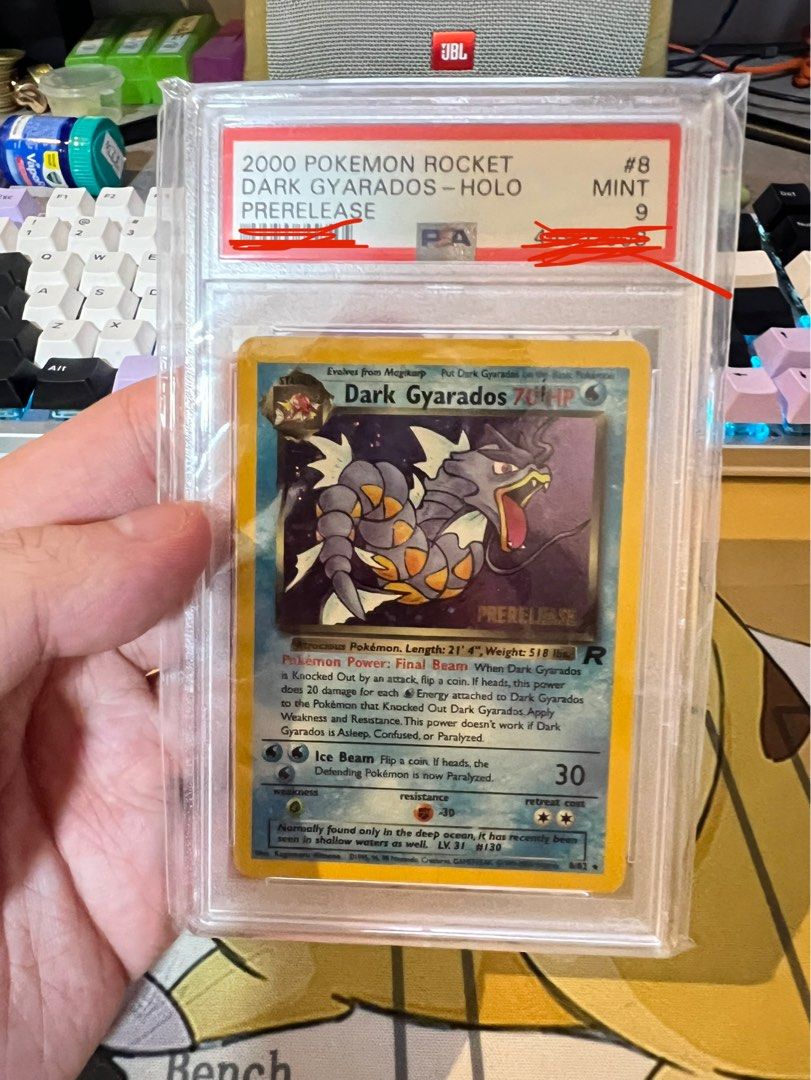 Pokemon Dark Gyarados Prelease PSA 9 2000 team rocket, Hobbies & Toys, Toys & Games on Carousell