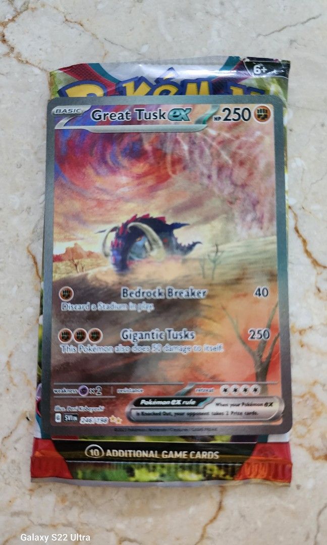 Pokémon cards Great Tusk, Hobbies & Toys, Toys & Games on Carousell