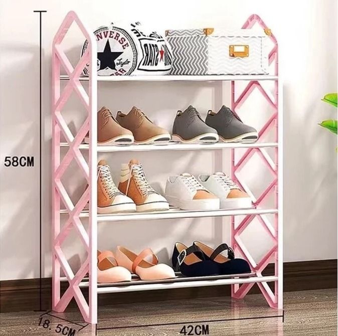 Rak Sepatu STAINLESS Model Silang Zigzag 4 Tingkat Susun Rak Storage ...