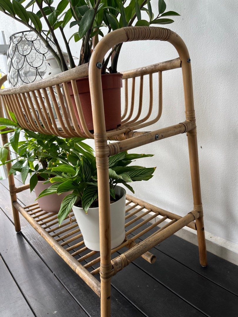 Rattan plants stand, Furniture & Home Living, Outdoor Furniture on ...
