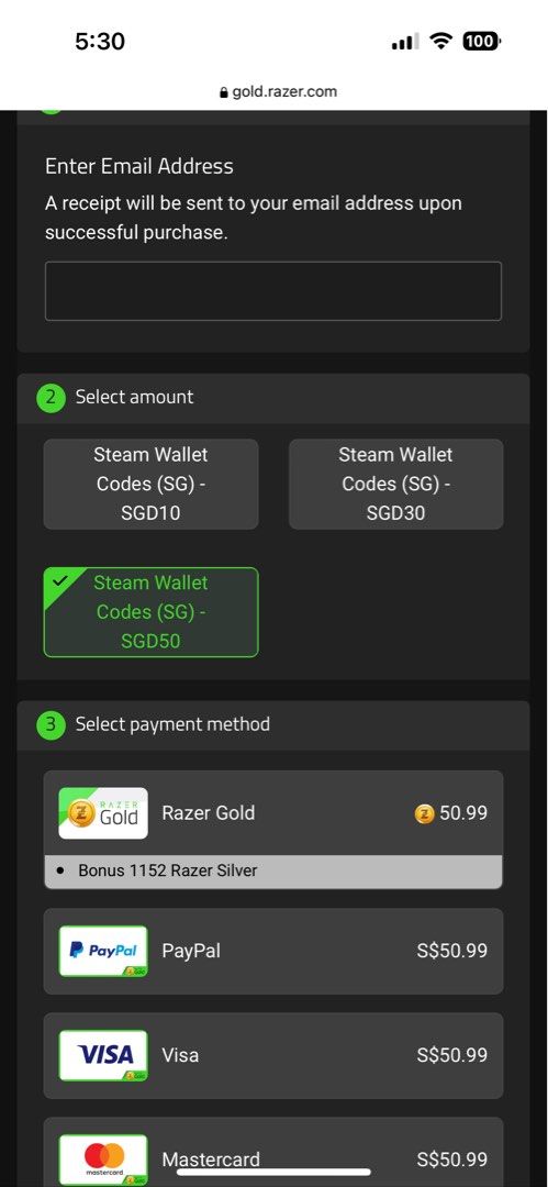 Razor Gold / Steam Wallet Code - cheapest in Singapore, Tickets ...