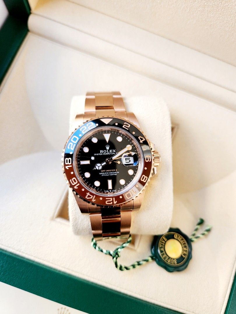 Rolex GMT Master II Rootbeer Full Rose Gold Brand New Feb 2023 on Carousell
