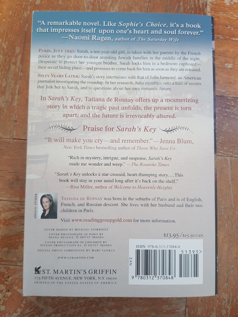 Sarah's Key by Tatiana De Rosnay, Hobbies & Toys, Books & Magazines ...