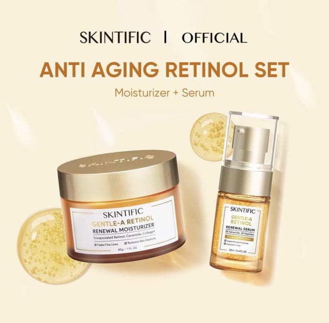SKINTIFIC 2pcs Anti Aging Retinol set Gentle A Retinol Renewal Serum ...