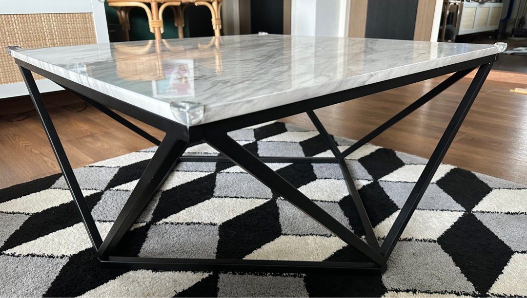 Square minimalist coffee table, Furniture & Home Living, Furniture ...