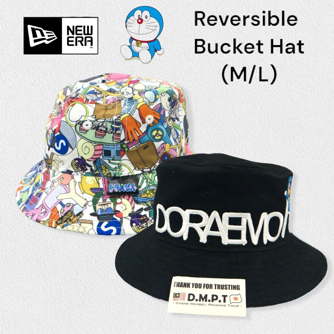 SS23 NEW ERA X DORAEMON REVERSIBLE BUCKET HAT M/L, Men's Fashion ...