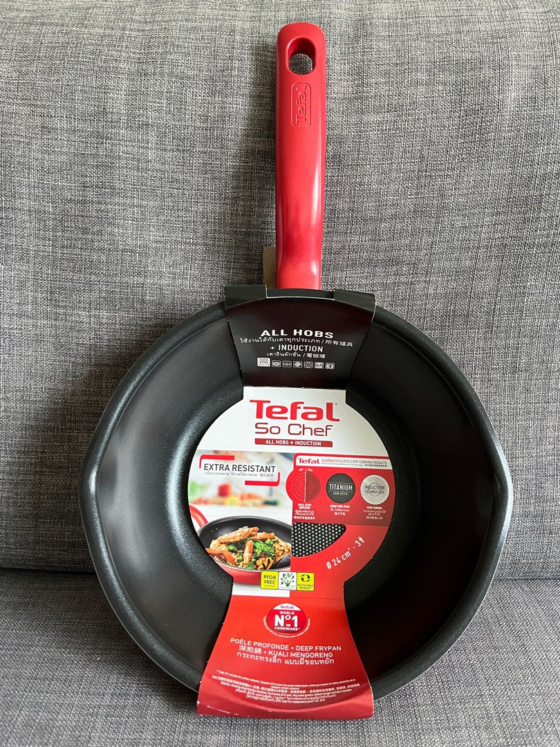 Tefal 24cm Deep Frying Pan So Chef, Furniture & Home Living ...
