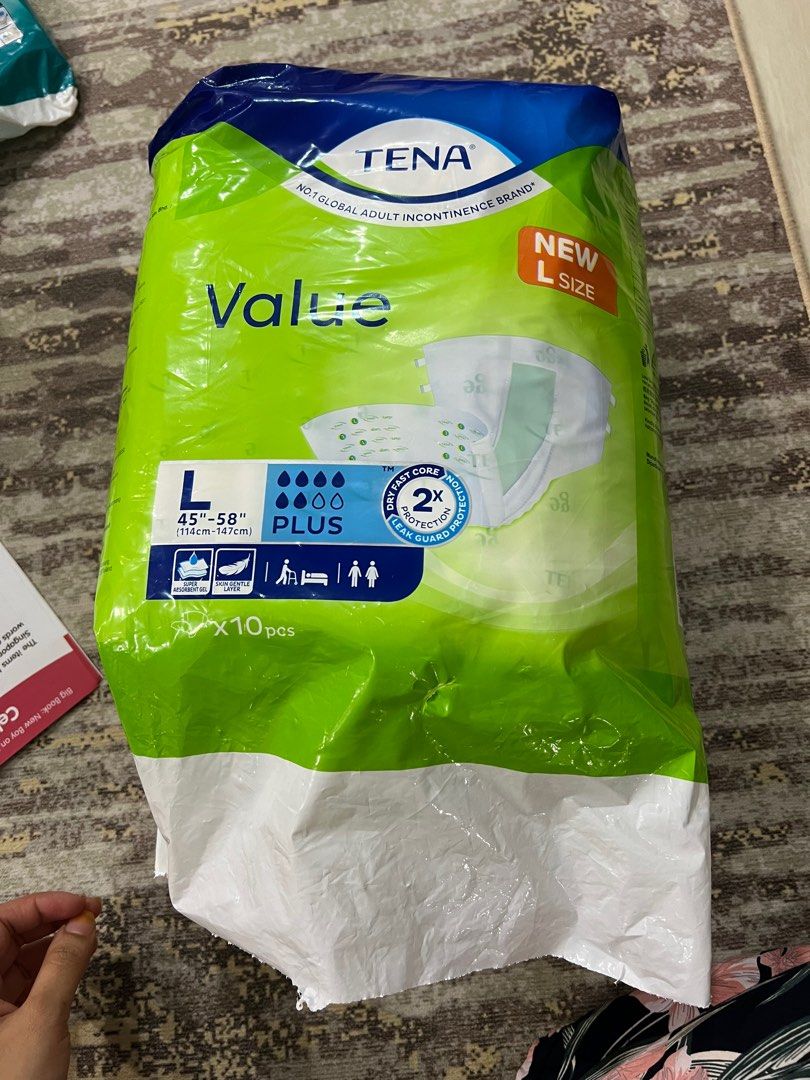 Tena Adult Diapers Size L Tape, Health & Nutrition, Medical Supplies ...