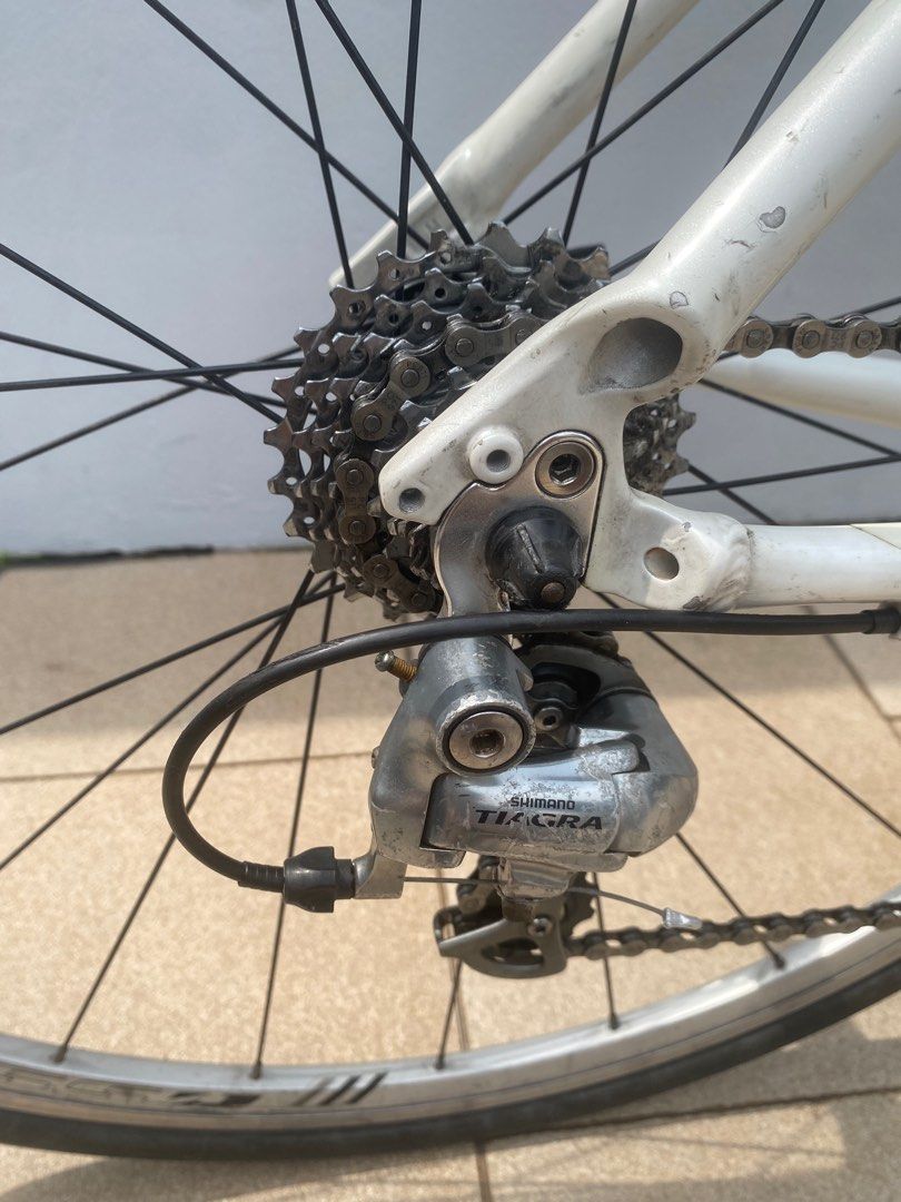 Trek carbon fork FX 7.6 white 9 speed Tiagra shimano rear gear flat bar road bike bicycle hybrid ...