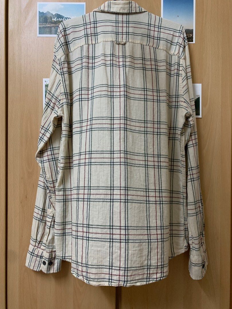 Vintage Checkered Cream Flannel Shirt, Men's Fashion, Tops & Sets ...