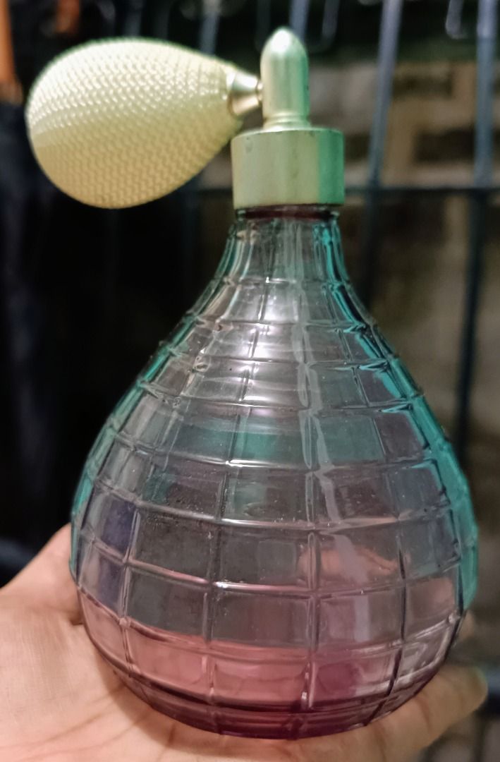 Vintage Handblown Purple Perfume Bottle with Balloon Sprayer (working ...