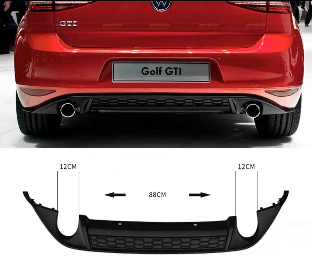 VW MK7/7.5 Golf TSI/R-Line/GTI/R Rear Diffuser, Car Accessories ...