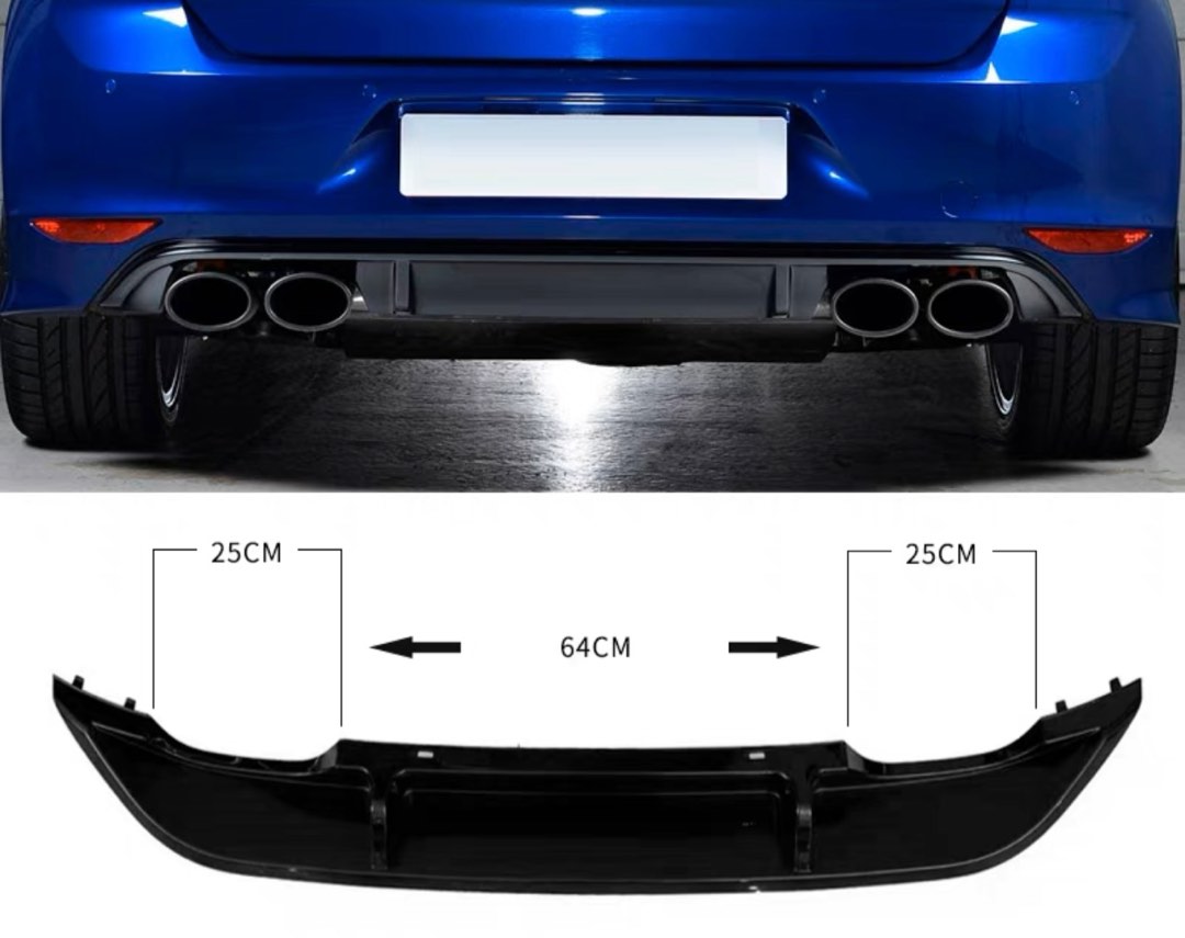 VW MK7/7.5 Golf TSI/R-Line/GTI/R Rear Diffuser, Car Accessories ...