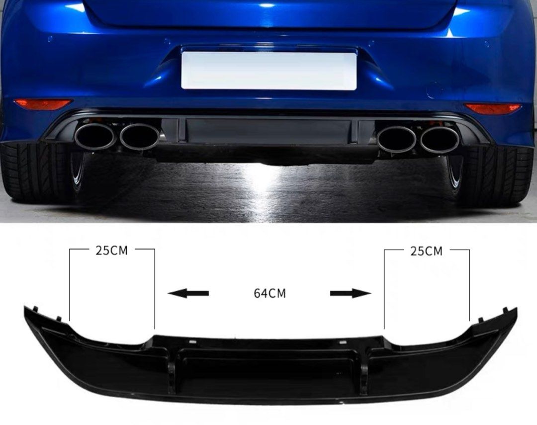 VW MK7/7.5 Golf TSI/R-Line/GTI/R Rear Diffuser, Car Accessories ...