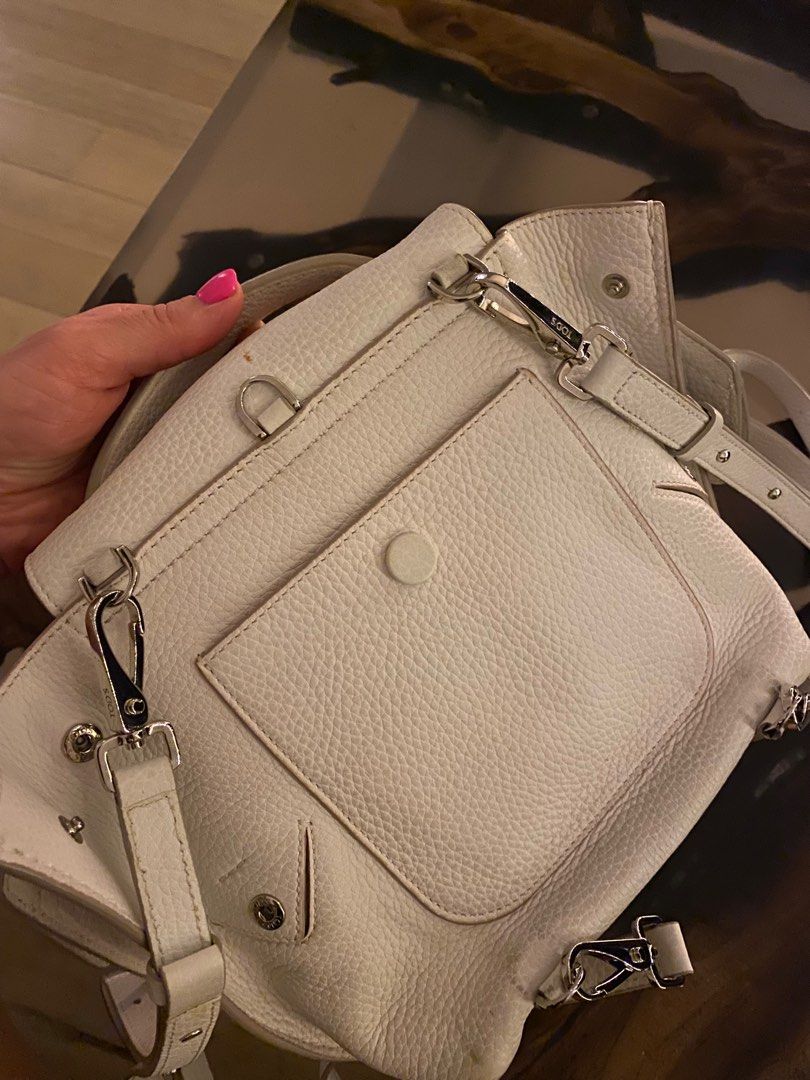 Wave Bag grain leather backpack white, Luxury, Bags & Wallets on Carousell