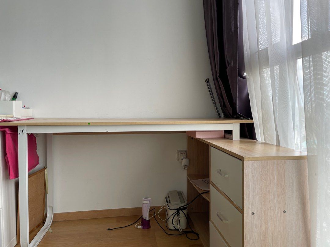 Working table with pedestal, Furniture & Home Living, Furniture, Tables ...