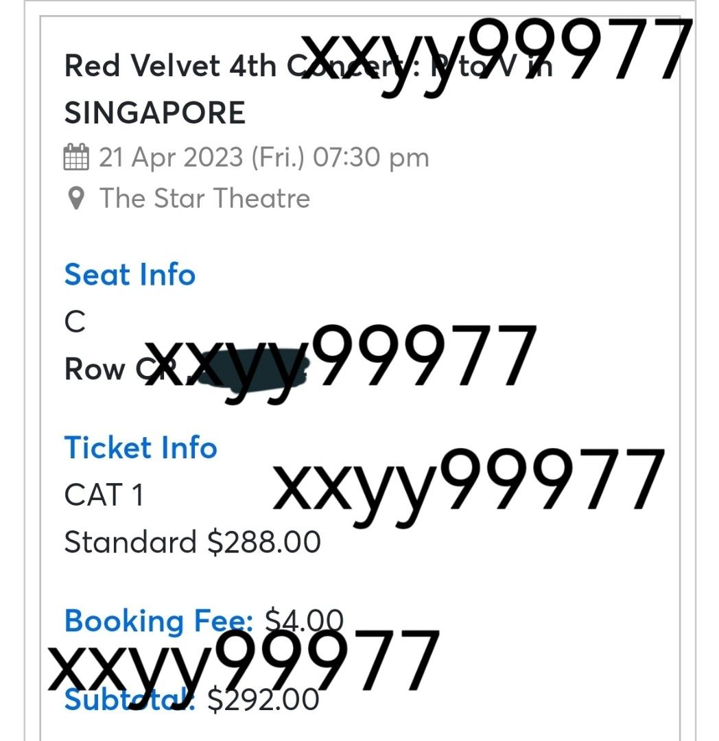 Fast sell - CAT 1 Section C RED VELVET SINGAPORE TICKET, Tickets ...