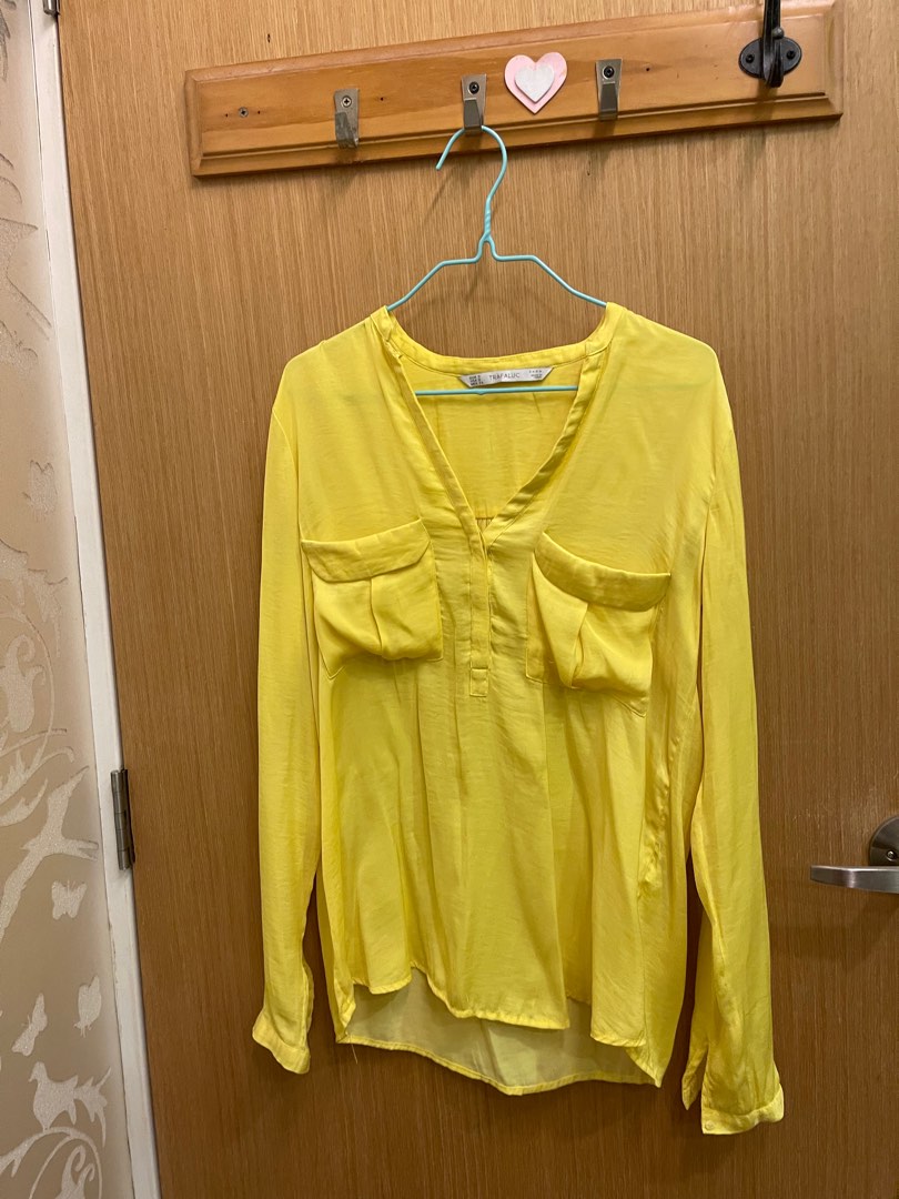 Zara yellow top, Women's Fashion, Tops, Blouses on Carousell