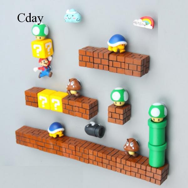 10PCS 3D Cute Mario Realistic Scene Fridge Refrigerator Magnets for ...
