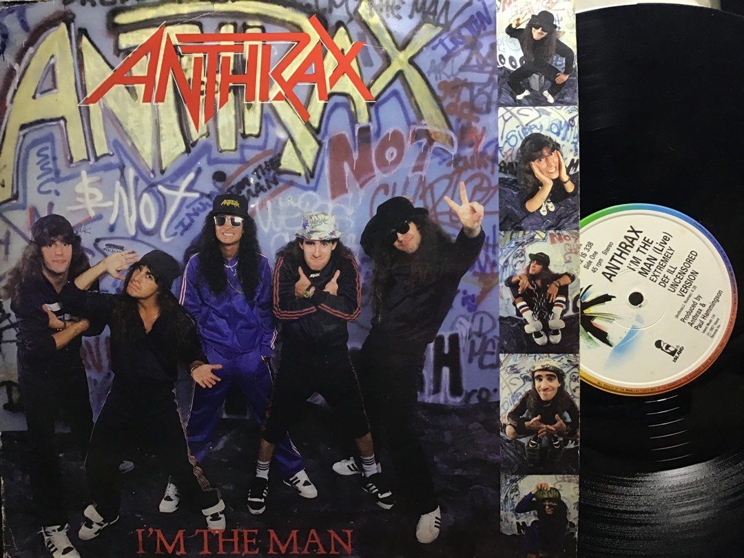 12 INCH Anthrax - I’m The Man OOP 12” VINYL RECORD Anubis Piring Hitam 80s 90s Hard Rock ...