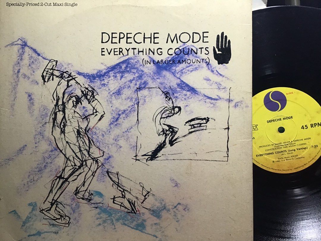 12 INCH Depeche Mode - Everything Counts OOP 12” VINYL RECORD Anubis Piring Hitam 80s Industrial ...