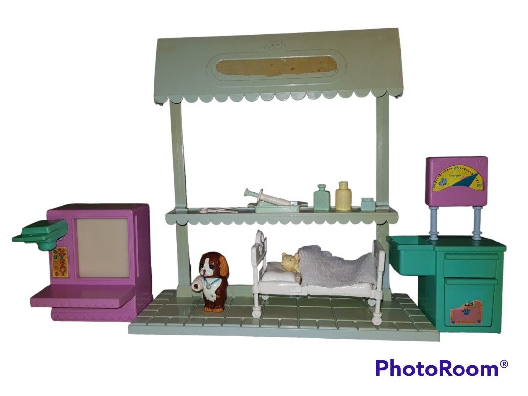 1993 Littlest Pet Shop LPS Pet Care Center puppy kitty dog cat Kenner ...