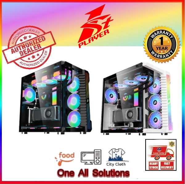 1st Player Steampunk SP9 Black E-ATX Tempered Glass Dual Chamber PC ...