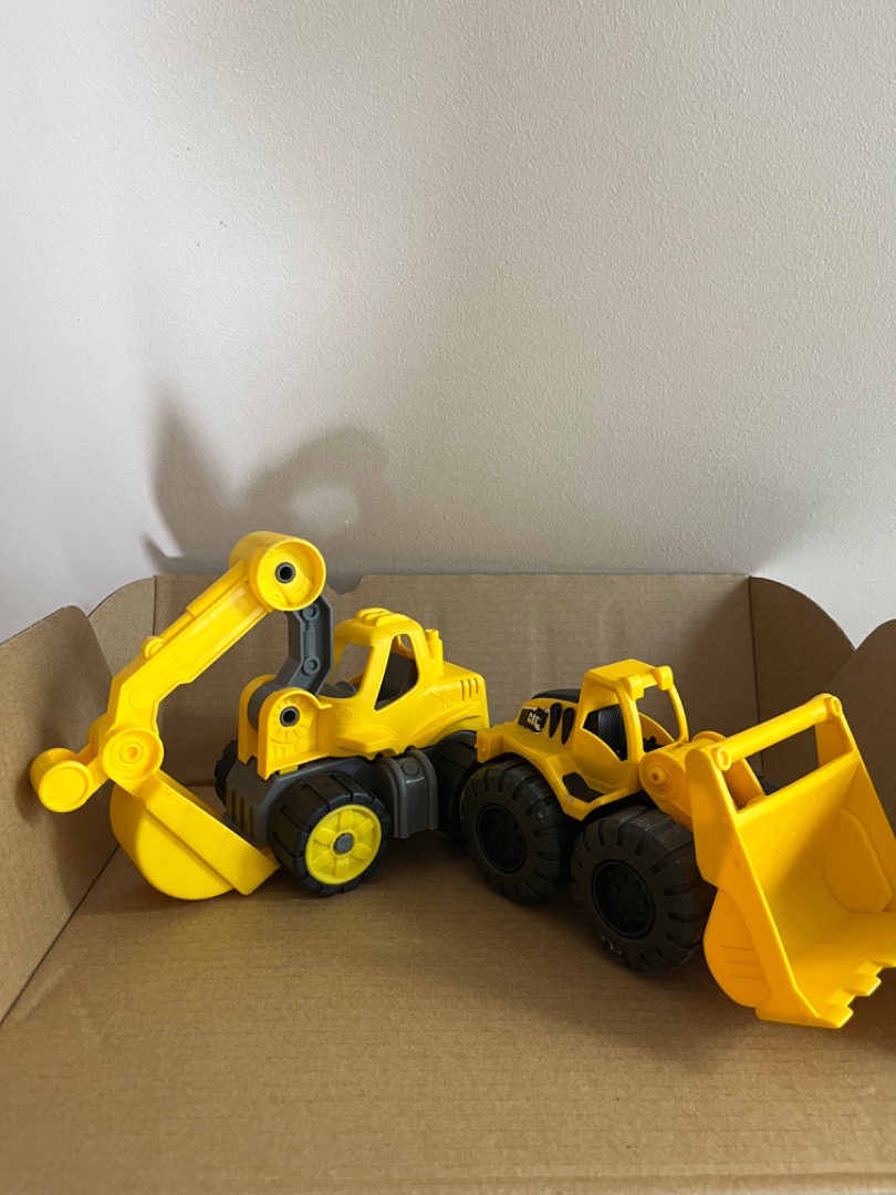 2 Toy cars digger and excavator, Hobbies & Toys, Toys & Games on Carousell