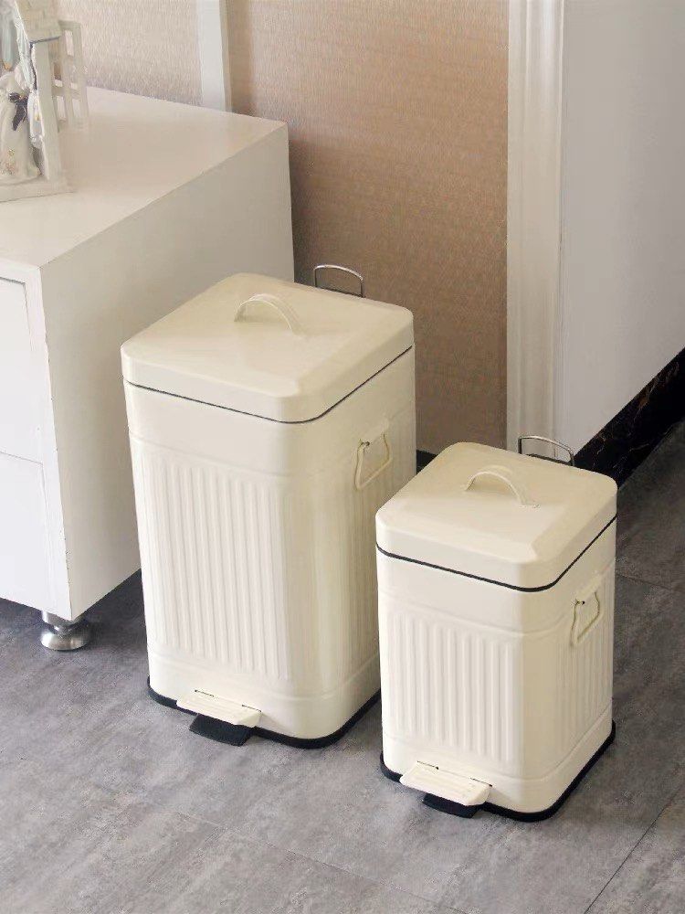 IN STOCK 5L Roman Vintage Retro Cream Square Trash Bin Dustbins Waste ...