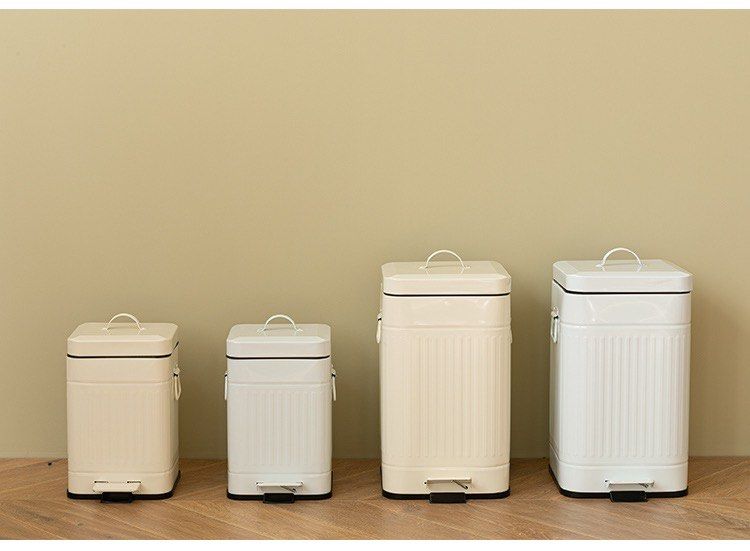 IN STOCK 5L Roman Vintage Retro Cream Square Trash Bin Dustbins Waste ...