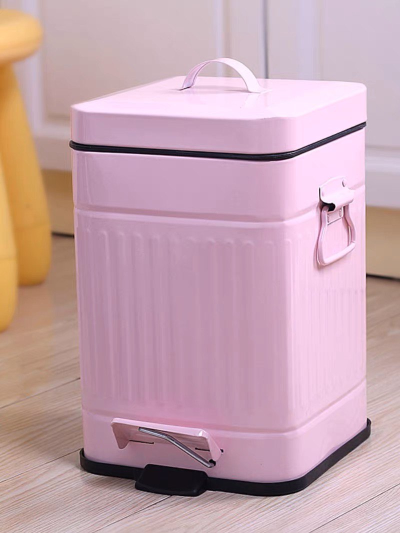 IN STOCK 5L Roman Vintage Retro Pink Square Trash Bin Dustbins Waste ...