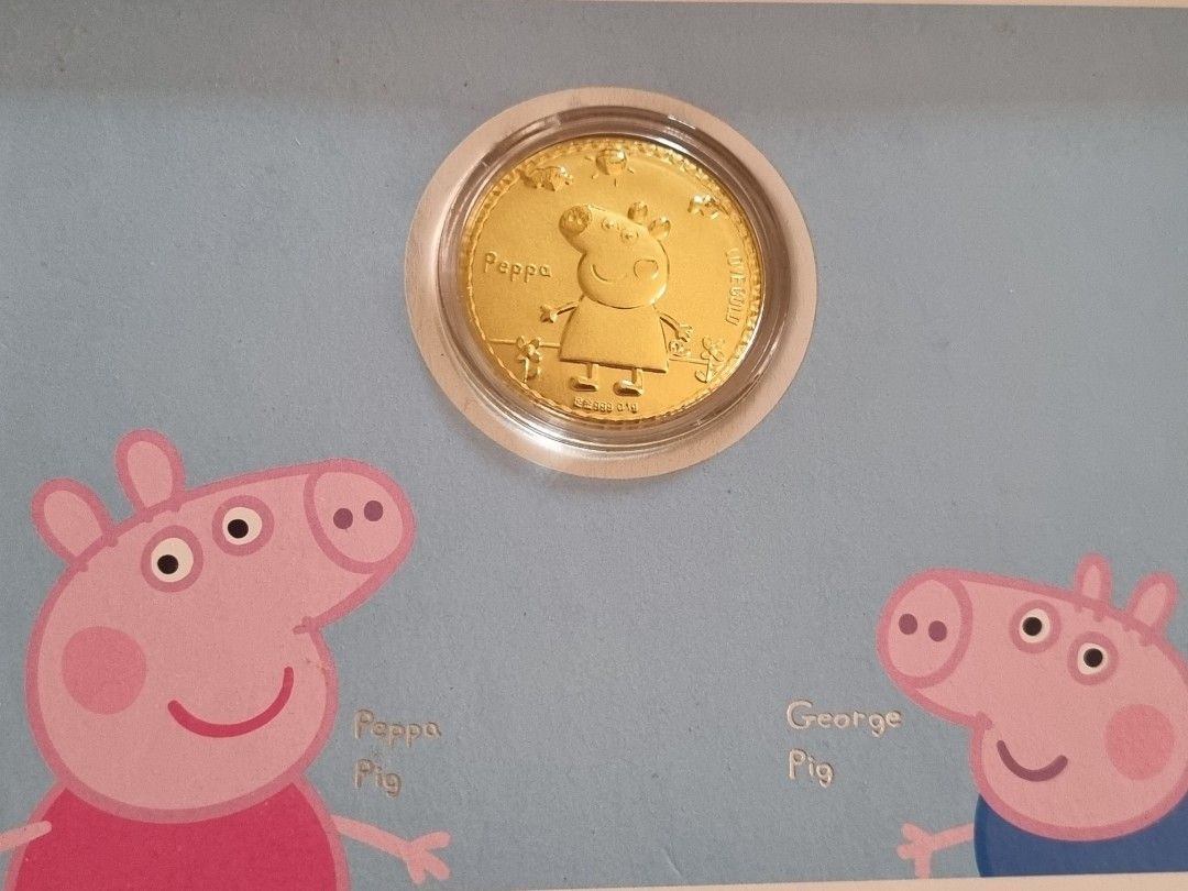 50% off! 999 Pure Gold Peppa Pig gold coin collectible, Hobbies & Toys ...