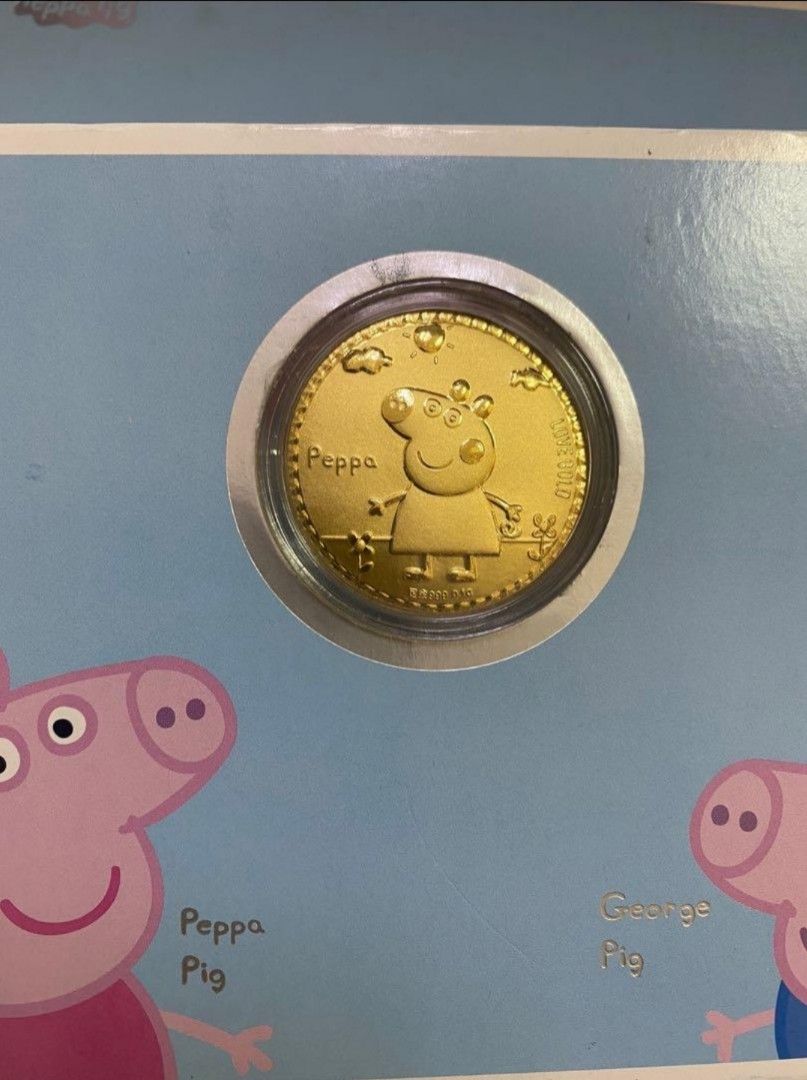 50% off! 999 Pure Gold Peppa Pig gold coin collectible, Hobbies & Toys ...
