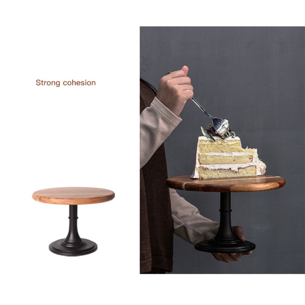 Acacia Wood Cake Stand Dessert Table Wooden Tray Wedding Birthday ...