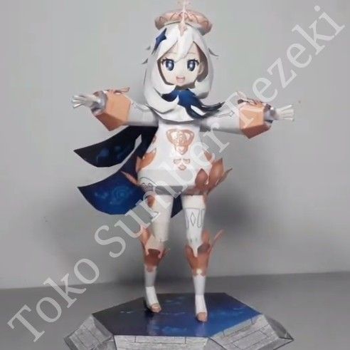 Action Figure Paper Craft Genshin Impact Paimon Papercraft Pajangan ...
