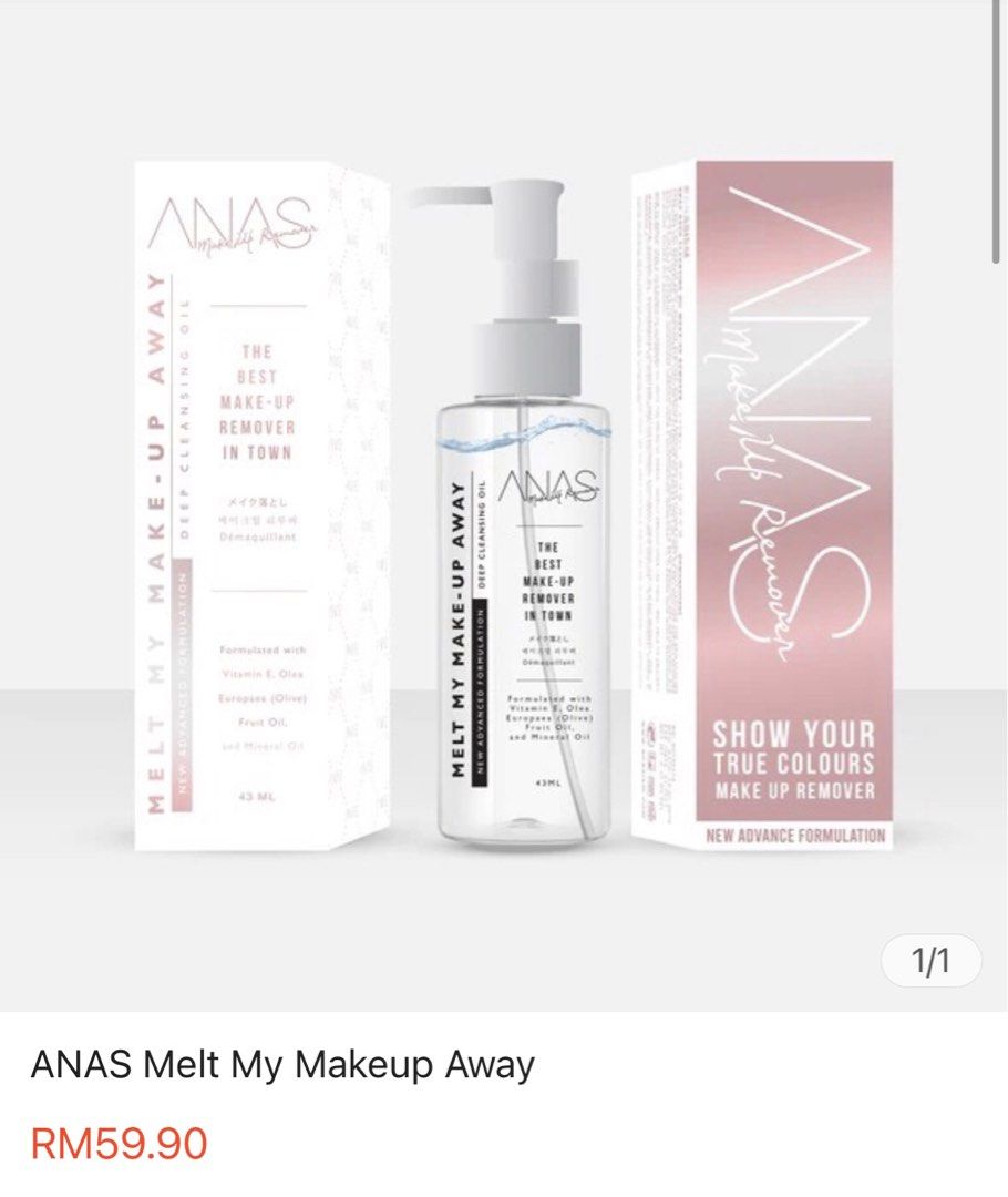 Anas Makeup Remover - oil based, Beauty & Personal Care, Face, Makeup on Carousell