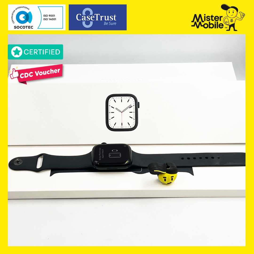Apple Watch Series 7 45 45MM GPS only Midnight Aluminum Case Black ...