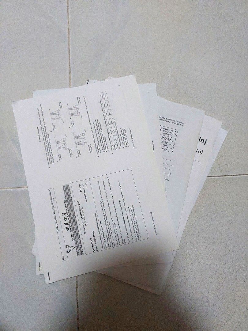 Assorted Chemistry O Level Practice Papers and Notes, Hobbies & Toys ...