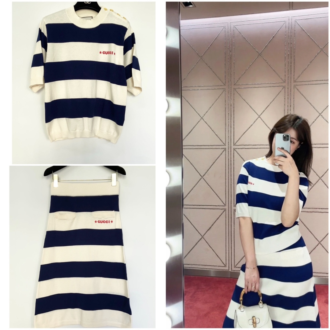 Authentic gucci striped knit suit, Women's Fashion, Dresses & Sets ...