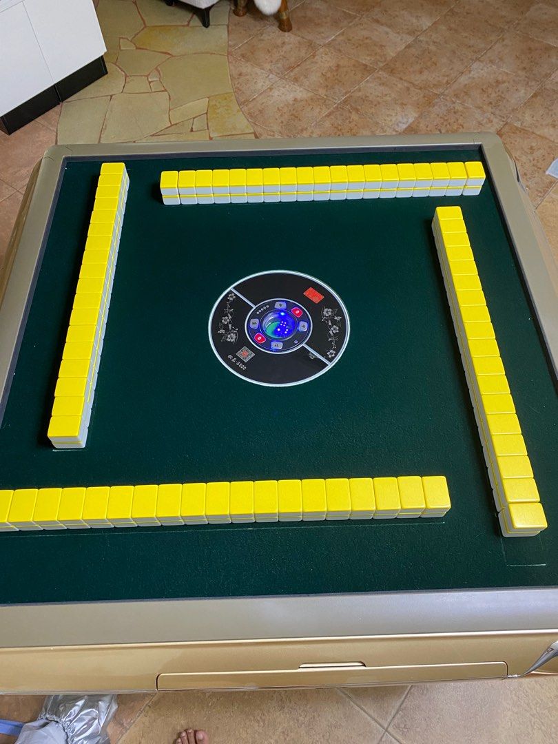Automatic mahjong table with two sets mahjong tiles, Furniture & Home ...