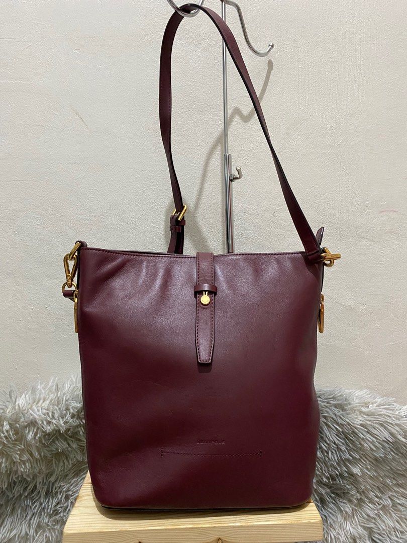 Bean Pole Sling Bag in Burgundy on Carousell