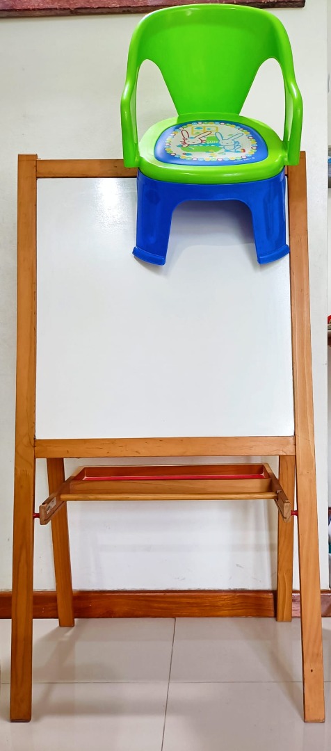 Blackboard + Whiteboard (Double-sided). Free kid chair included with ...