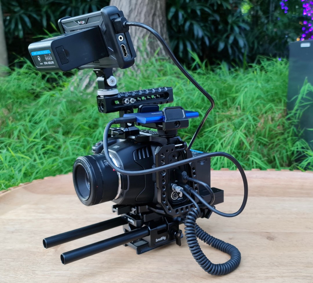 Blackmagic pocket 6k rig, Photography, Video Cameras on Carousell