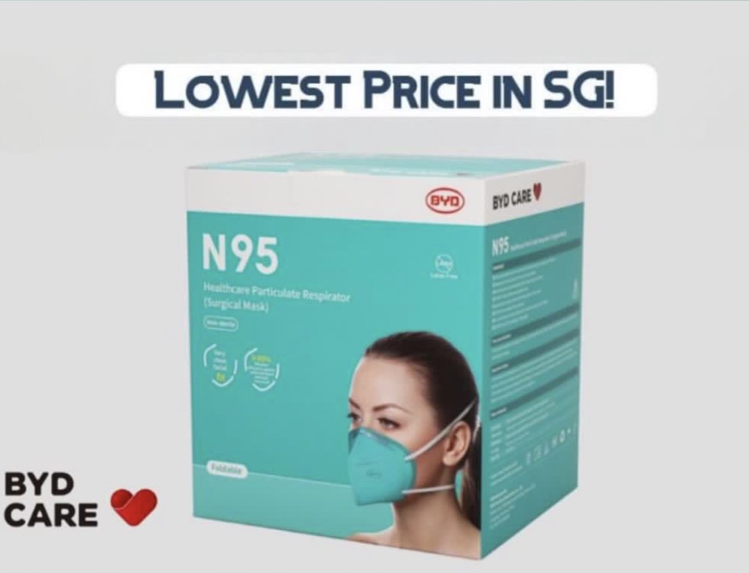 BNIB BYD N95 Mask, Health & Nutrition, Face Masks & Face Shields on ...
