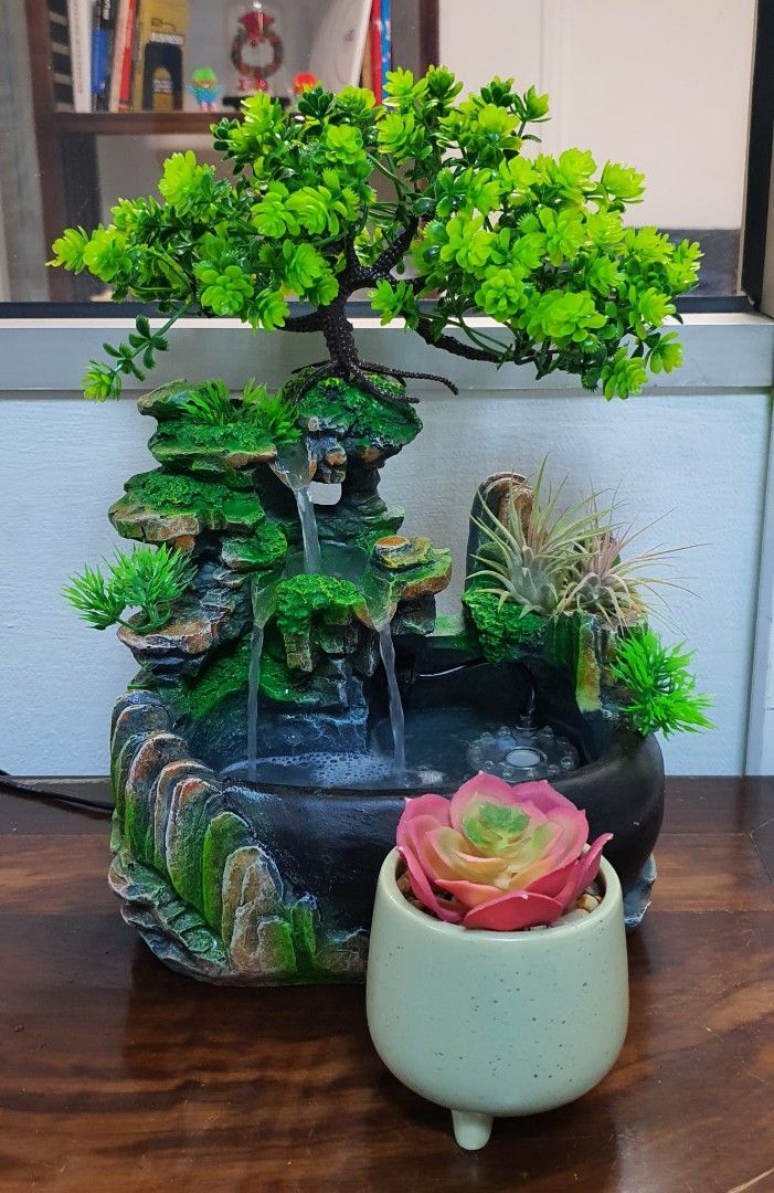 Bonsai Waterfall with Fog LEd, Furniture & Home Living, Home Decor ...