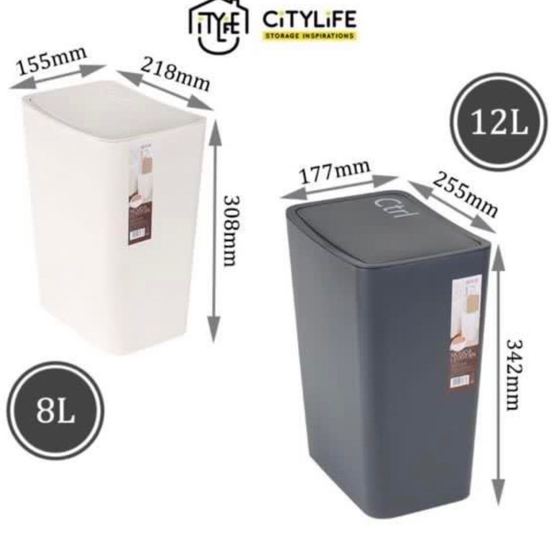 Brand New 8L Waste Bin / DustBin, Furniture & Home Living, Cleaning ...
