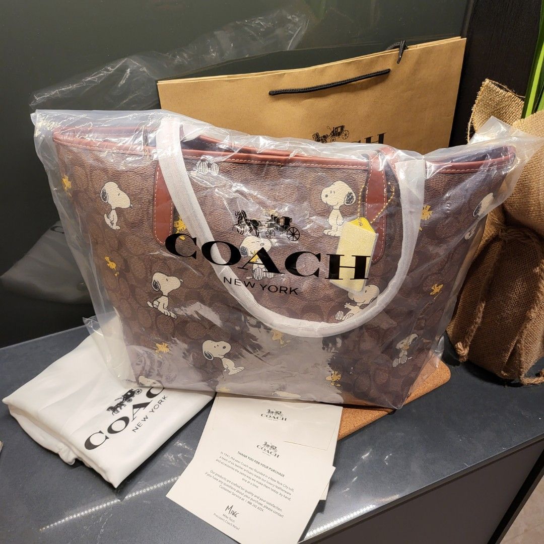 Brand New Coach x Snoopy Woodstock Peanuts Colletion City Tote Bag in ...