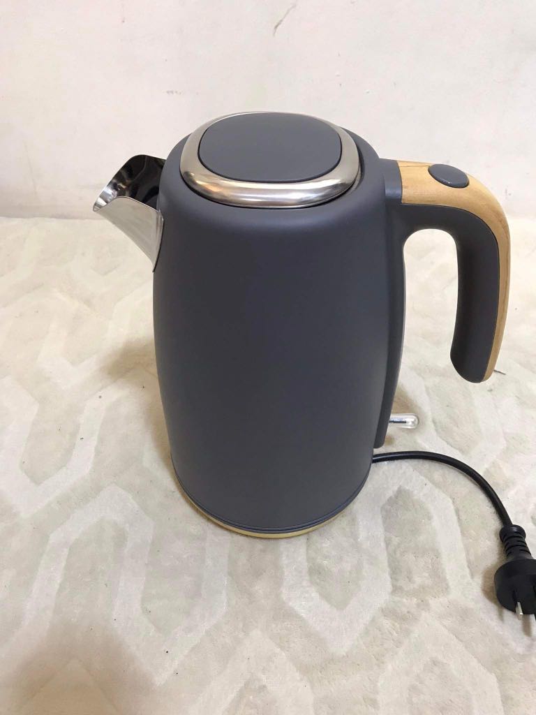 Branded Electric Kettle 1.7 Liter Gray with Wood Trim Design, TV & Home ...